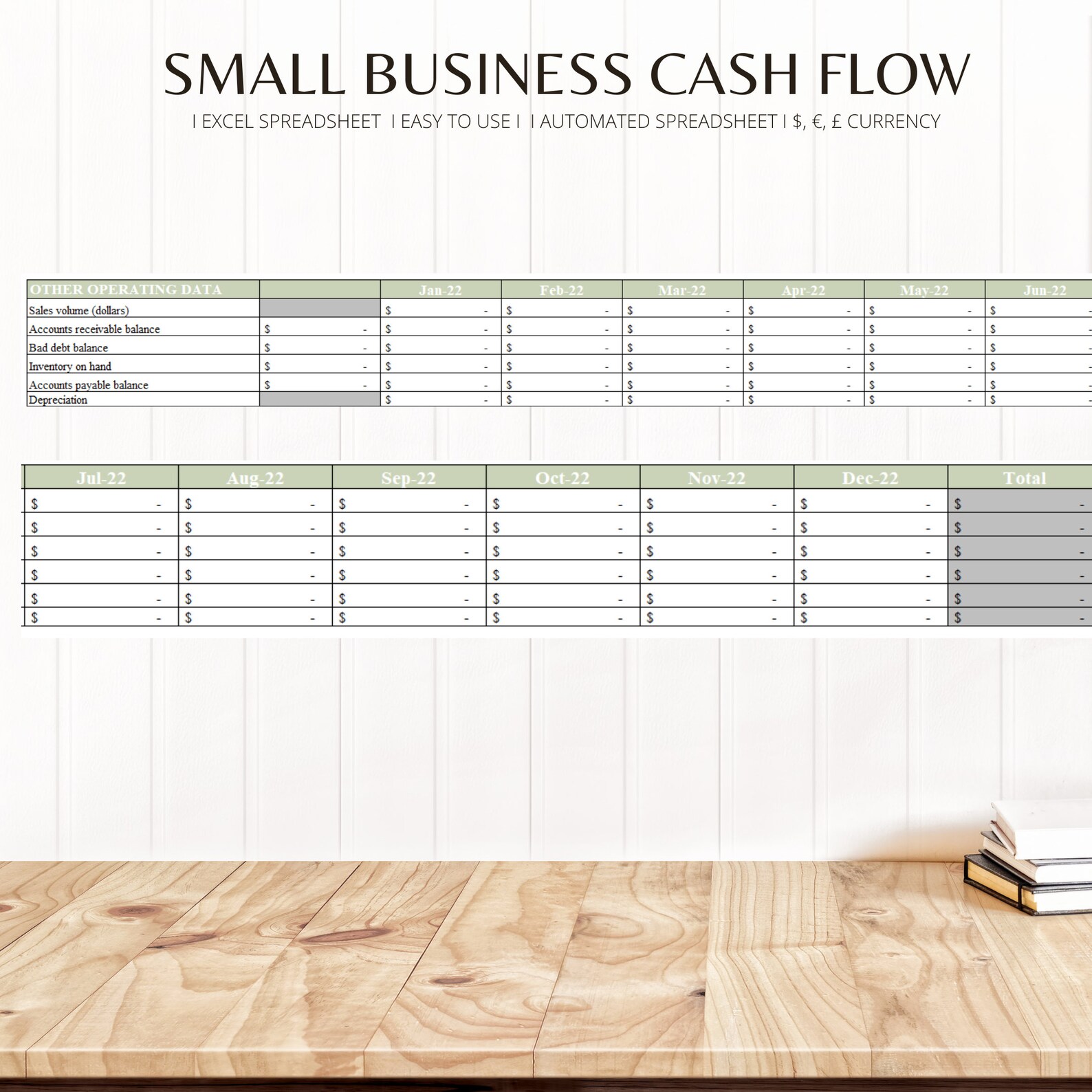 Small Business Cash Flow Forecast Template, Financial Planner for Small ...
