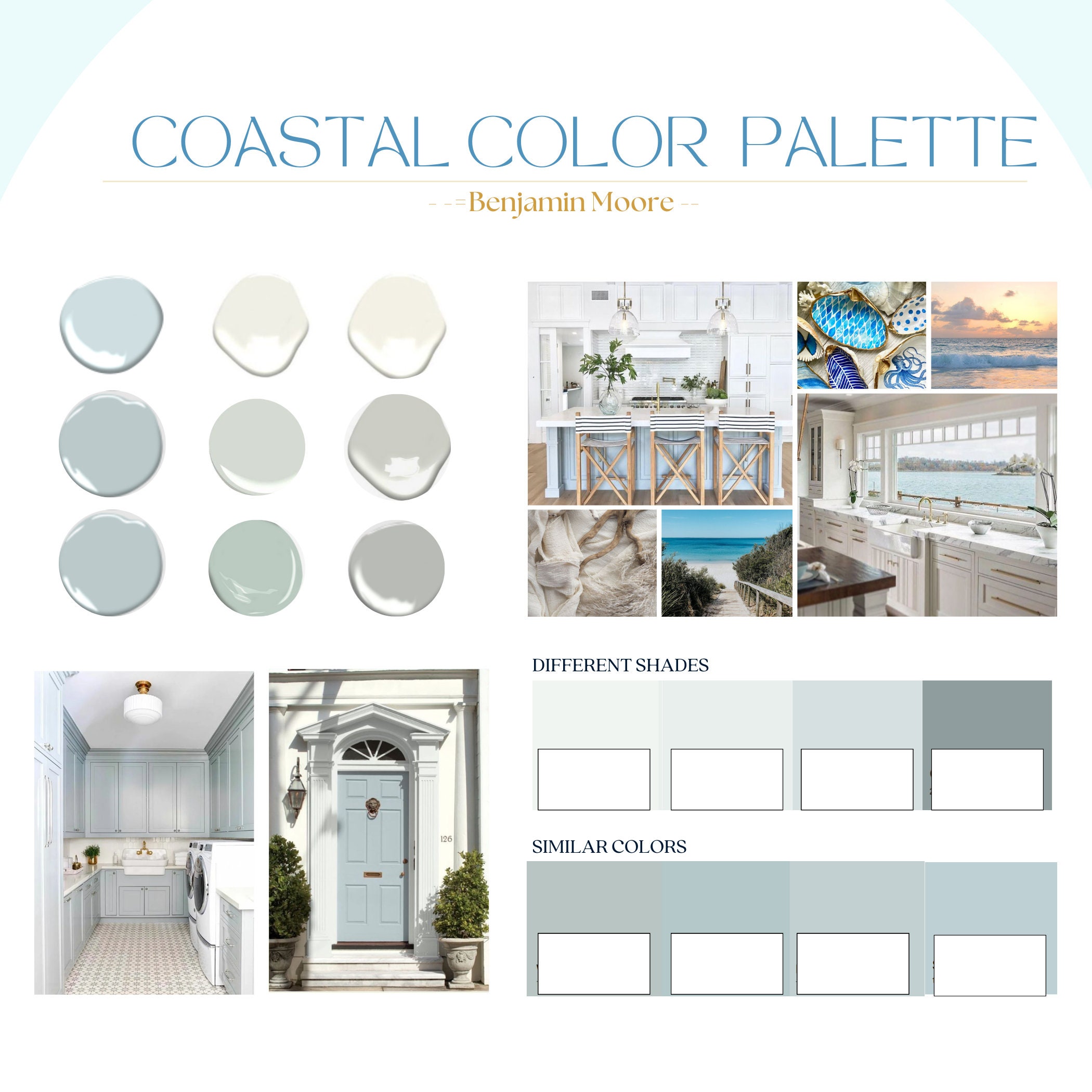 Ultimate Coastal Color Palette, Prepackaged Modern Beach House Color ...