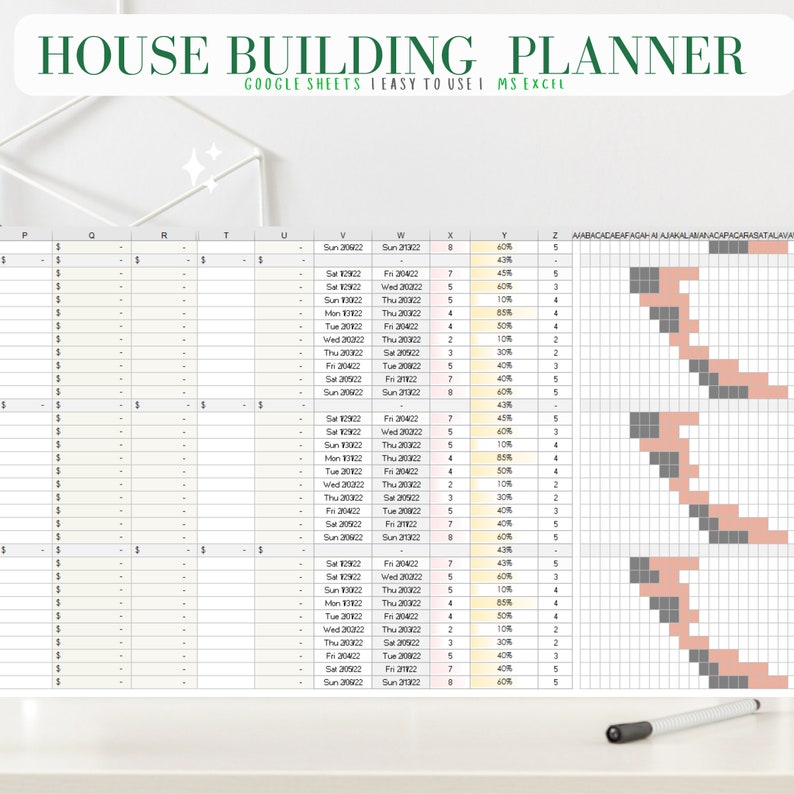 House Building Planner Construction Budget Template - Etsy