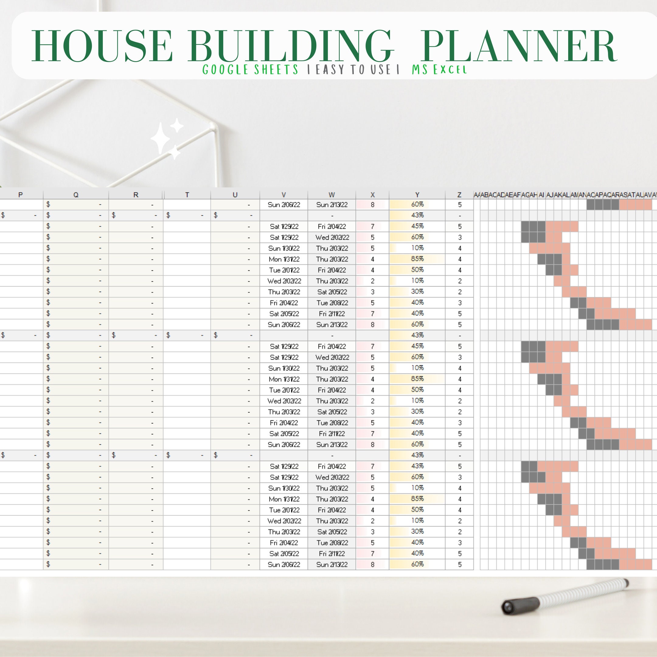 House Building Planner Construction Budget Template - Etsy
