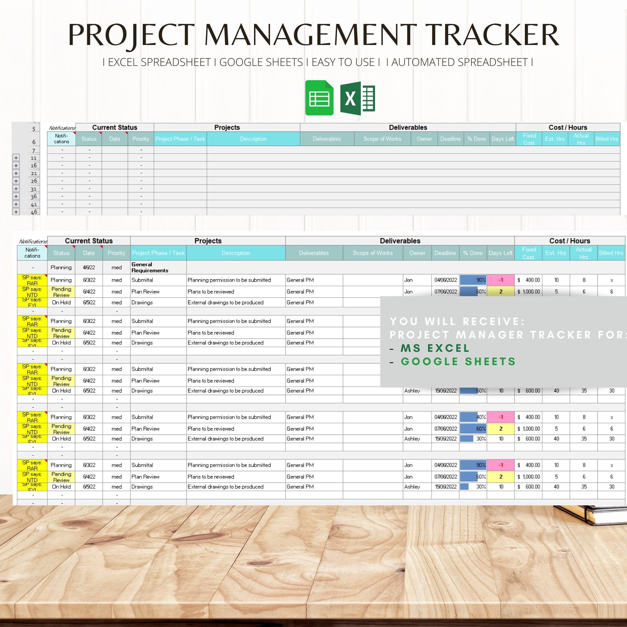 Project Management Tracker for Contractors to Do List - Etsy