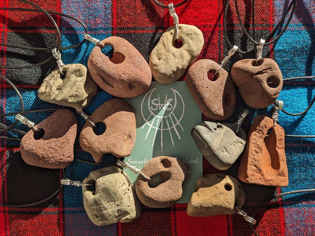 Lucky Scottish Hag Stone Necklace Scotland, Celtic, Druid, Pagan, Witch ...