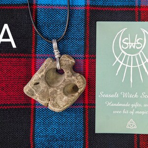 Lucky Scottish Hag Stone Necklace Scotland, Celtic, Druid, Pagan, Witch Protection Charm Amulet ...
