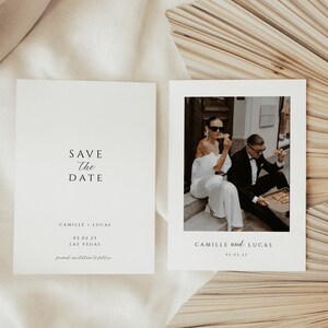 Modern Minimal Save the Date Template, Save the Date With Photo ...