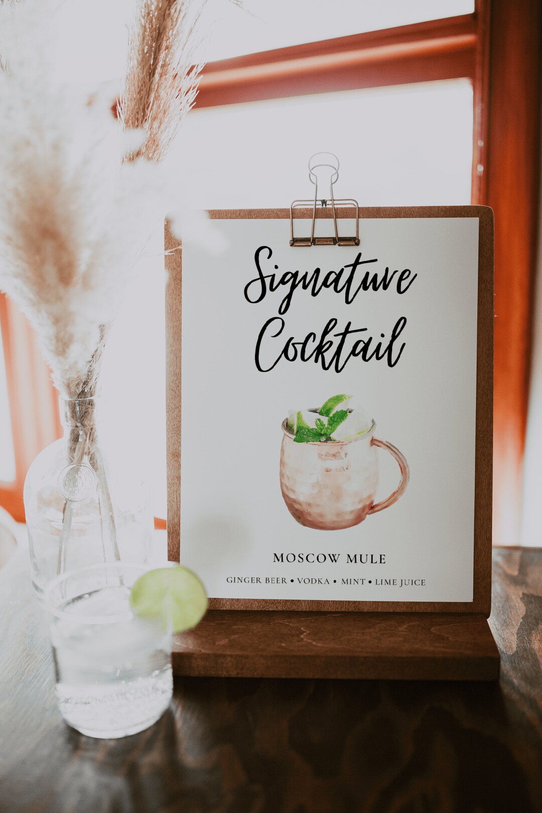 Moscow Mule Signature Drink Sign, Signature Cocktail Sign, Minimalist ...