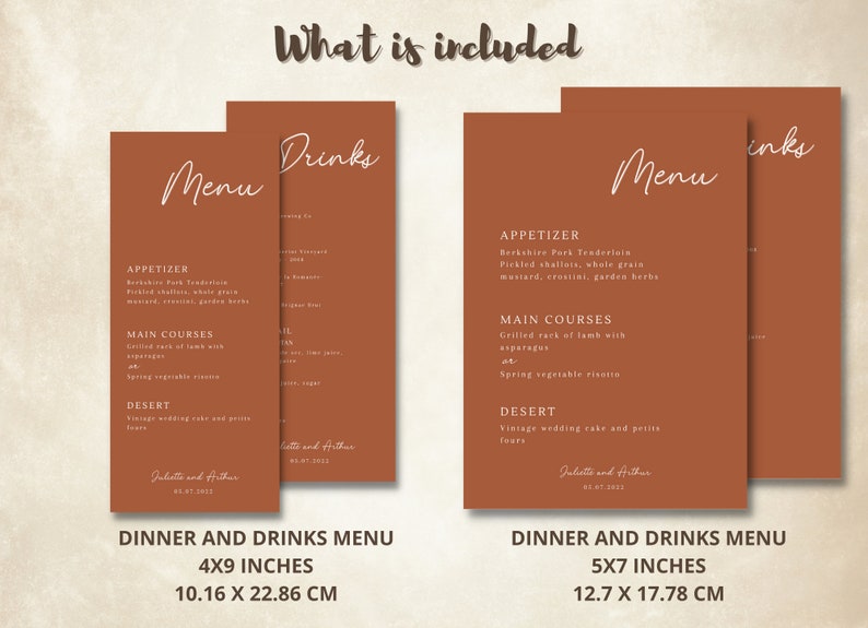 Terracotta Wedding Dinner Menu Template Dinner Menu Template | Etsy Terracotta Wedding Dinner Menu Template Dinner Menu Template | Etsy