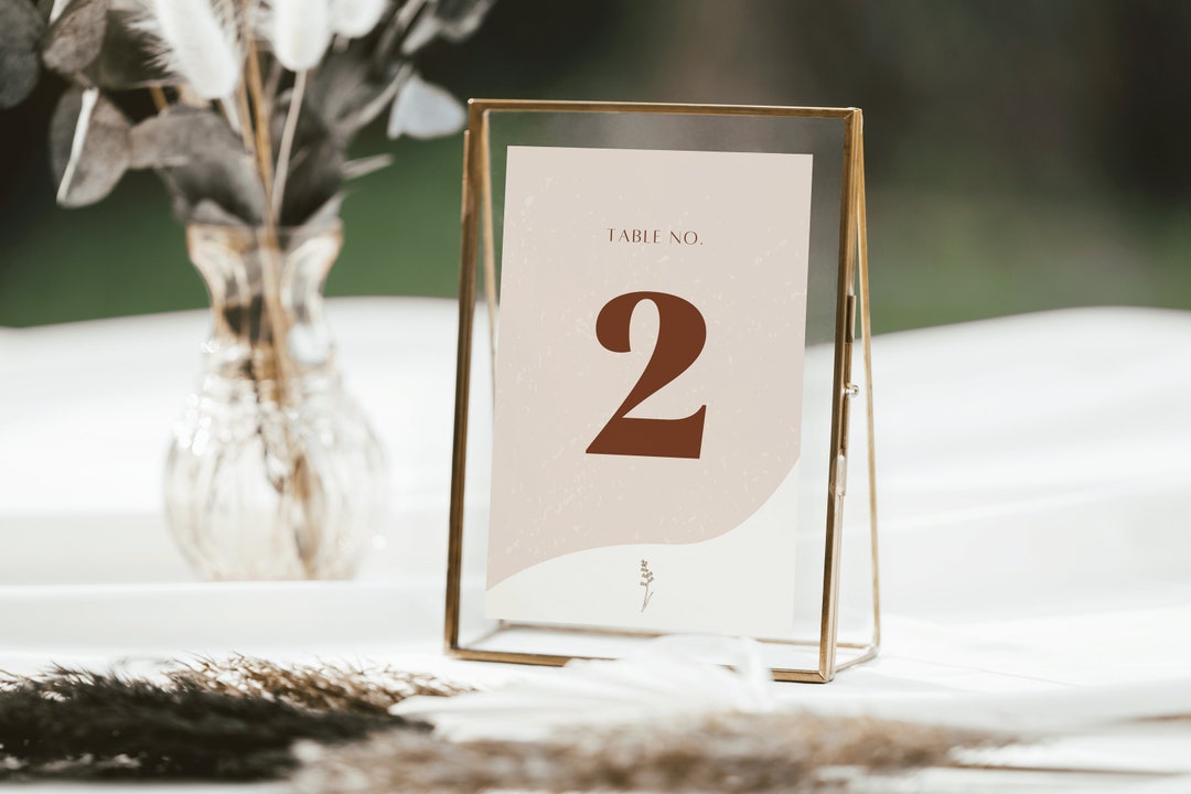 Retro Table Number Wedding, Wedding Table Number, Table Number Editable ...