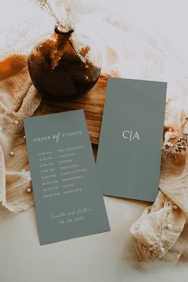 Printable Sage Green Wedding Program Sage Green Wedding | Etsy