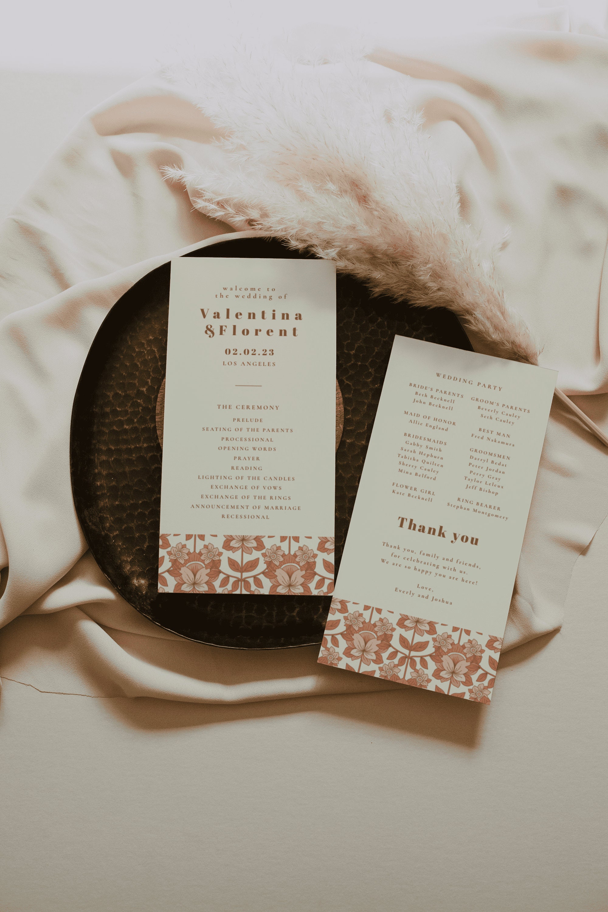 Retro Wedding Program, 70s Inspired Wedding Program, Colorful Wedding ...