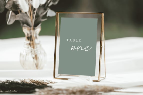 Sage Green Table Number Wedding Table Number Minimalist - Etsy