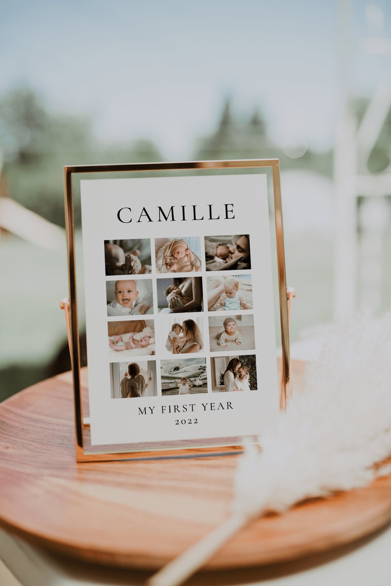 Printable Baby's First Year Photo Poster Template - Etsy