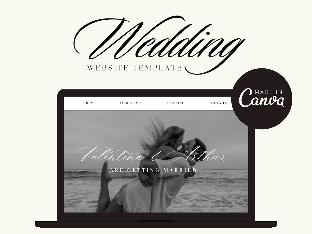 Wedding Website Template, Canva Wedding Website, Aesthetic Wedding ...