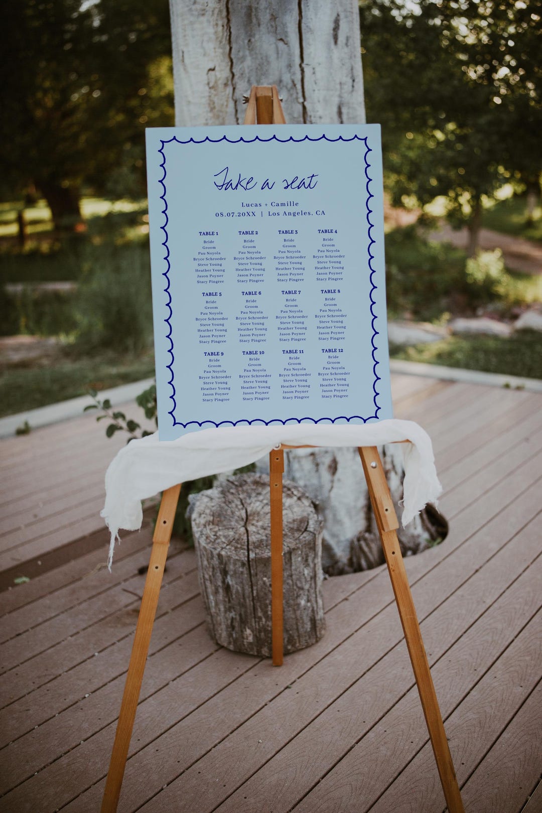 Mediterranean Wedding Seating Chart Template, Coastal Beach Wedding ...