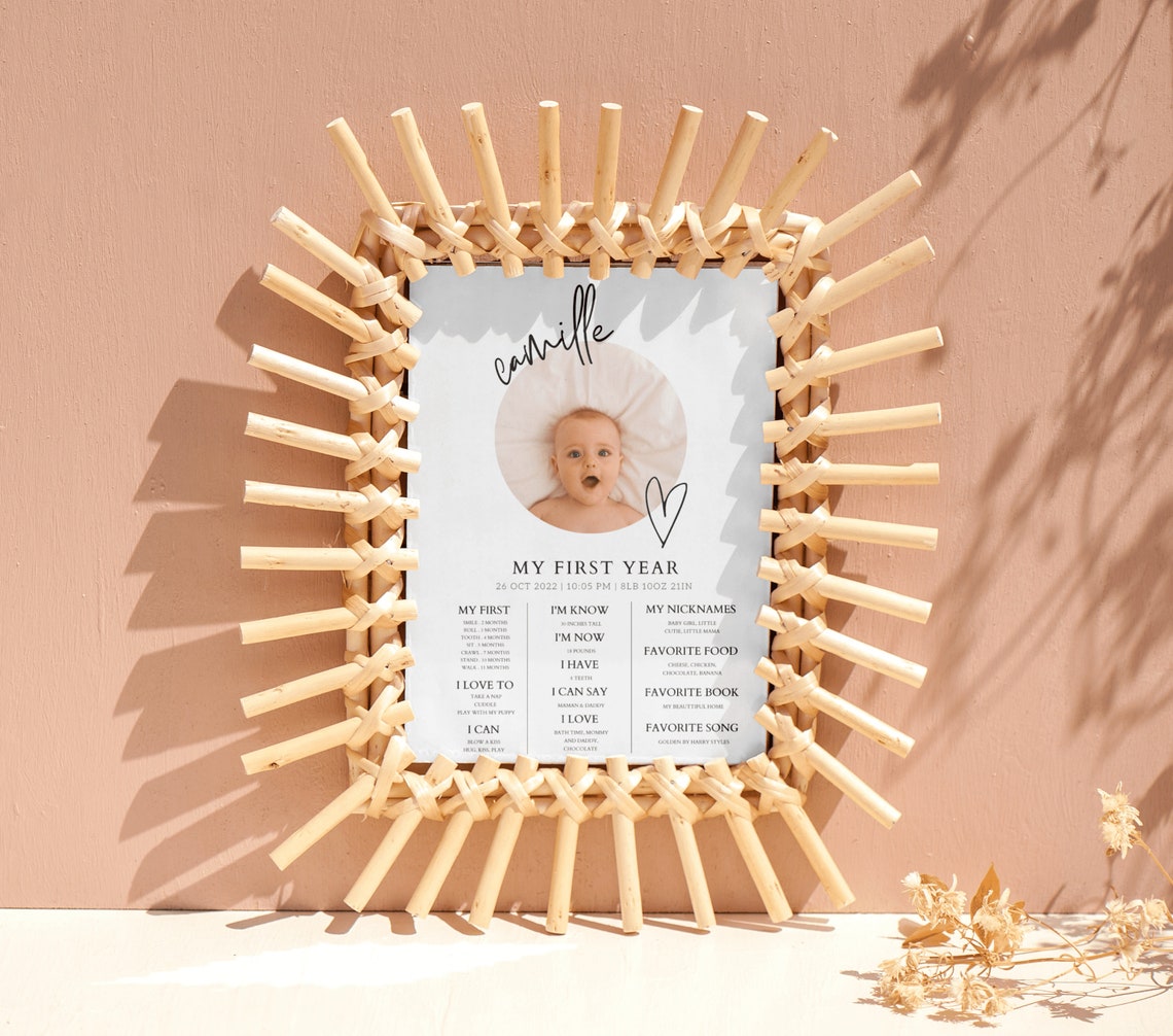 Printable Baby's First Year Photo Poster Template - Etsy