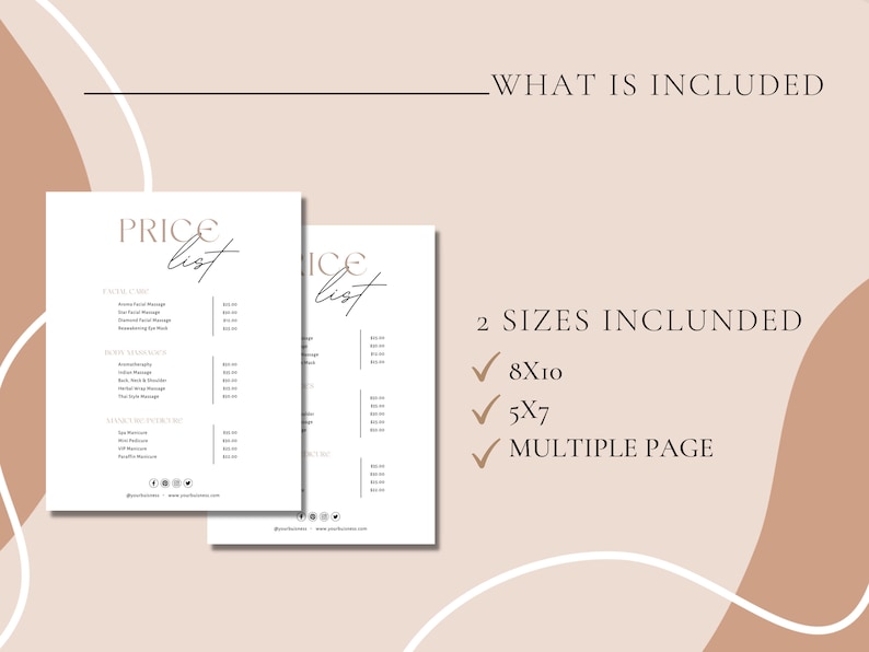 Price List Template Small Business Price List Editable Price - Etsy