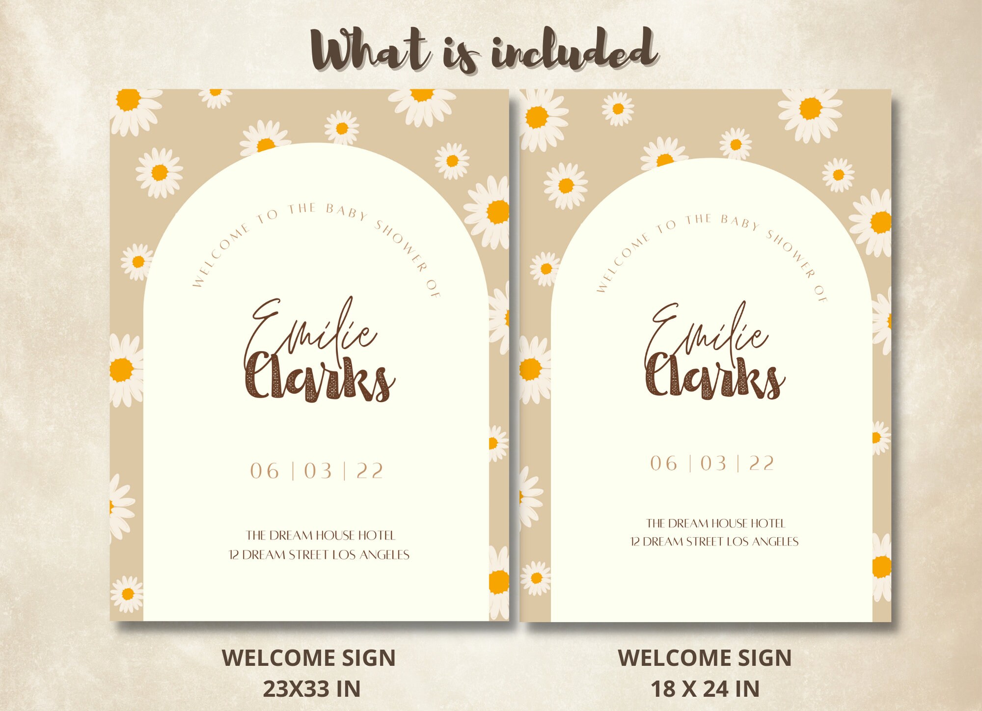 Baby Shower Welcome Sign, Daisy Welcome Sign, Bohemian Baby Shower ...