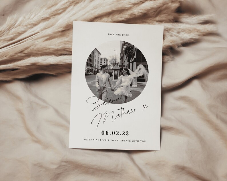 Modern Minimal Save the Date Template Save the Date With - Etsy