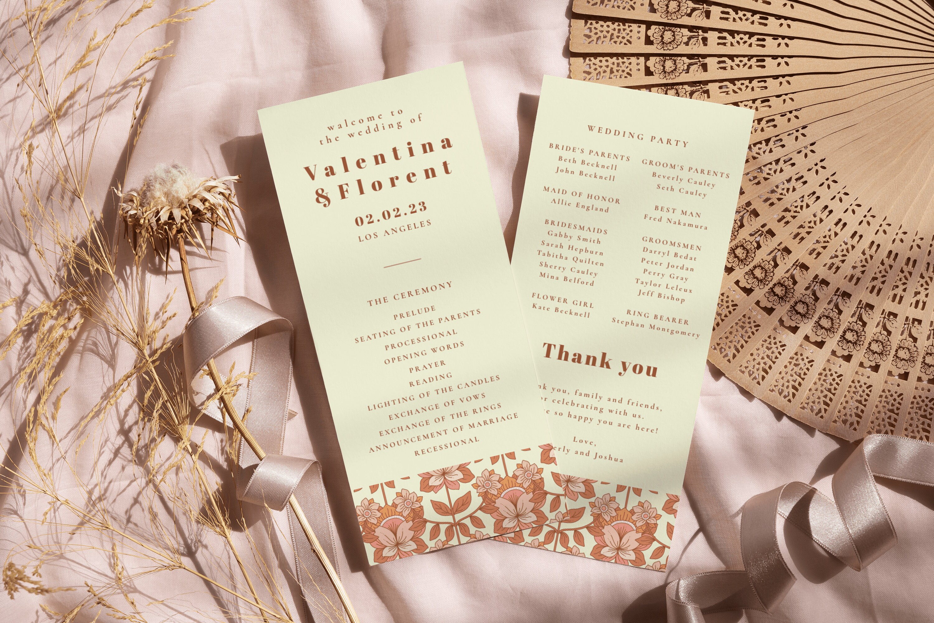 Retro Wedding Program, 70s Inspired Wedding Program, Colorful Wedding ...