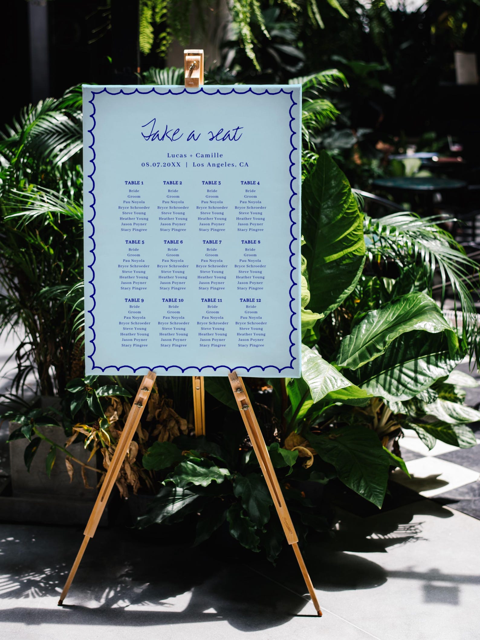 Mediterranean Wedding Seating Chart Template, Coastal Beach Wedding ...