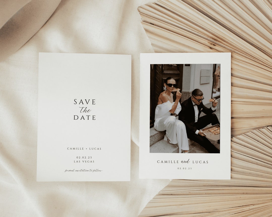 Modern Minimal Save the Date Template, Save the Date With Photo ...