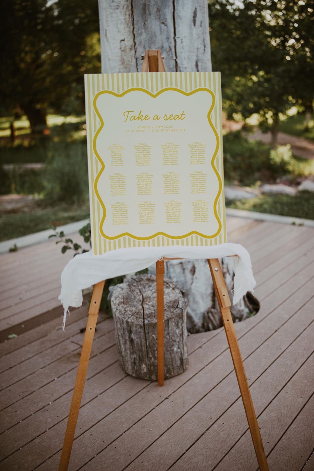 Modern Butter Yellow Seating Chart, Minimalist Wedding Seating Board ...