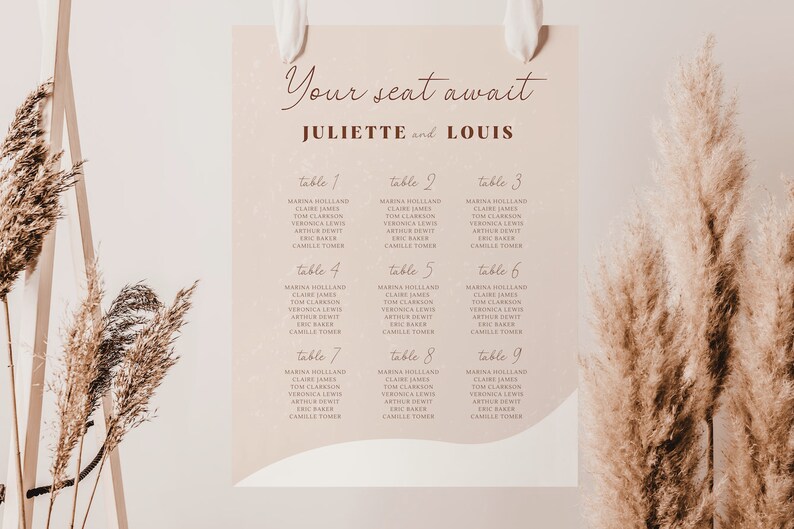 Seating Chart Seating Chart Template Retro Seating Chart - Etsy Canada