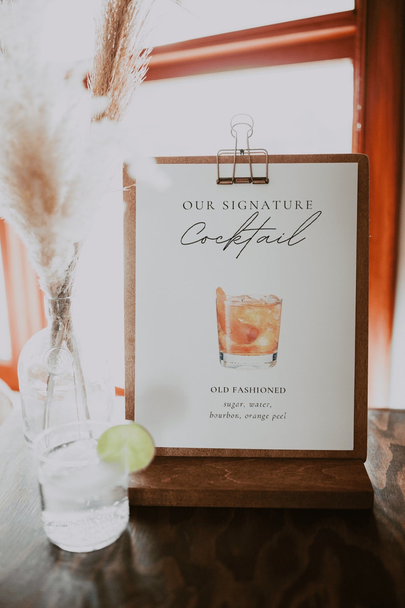 Signature Cocktail Menu Template Signature Cocktails Sign - Etsy
