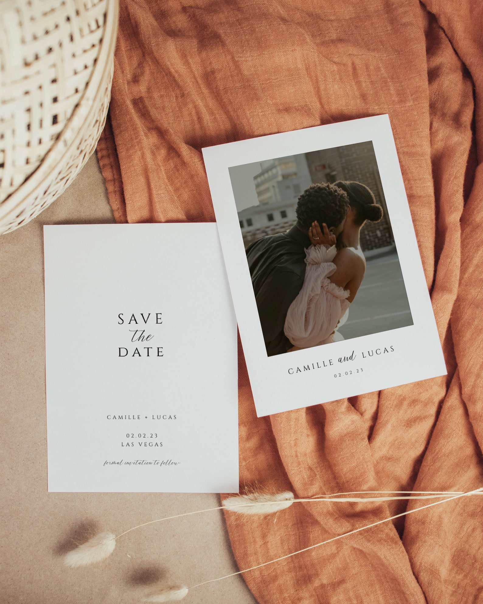 Modern Minimal Save the Date Template, Save the Date With Photo ...