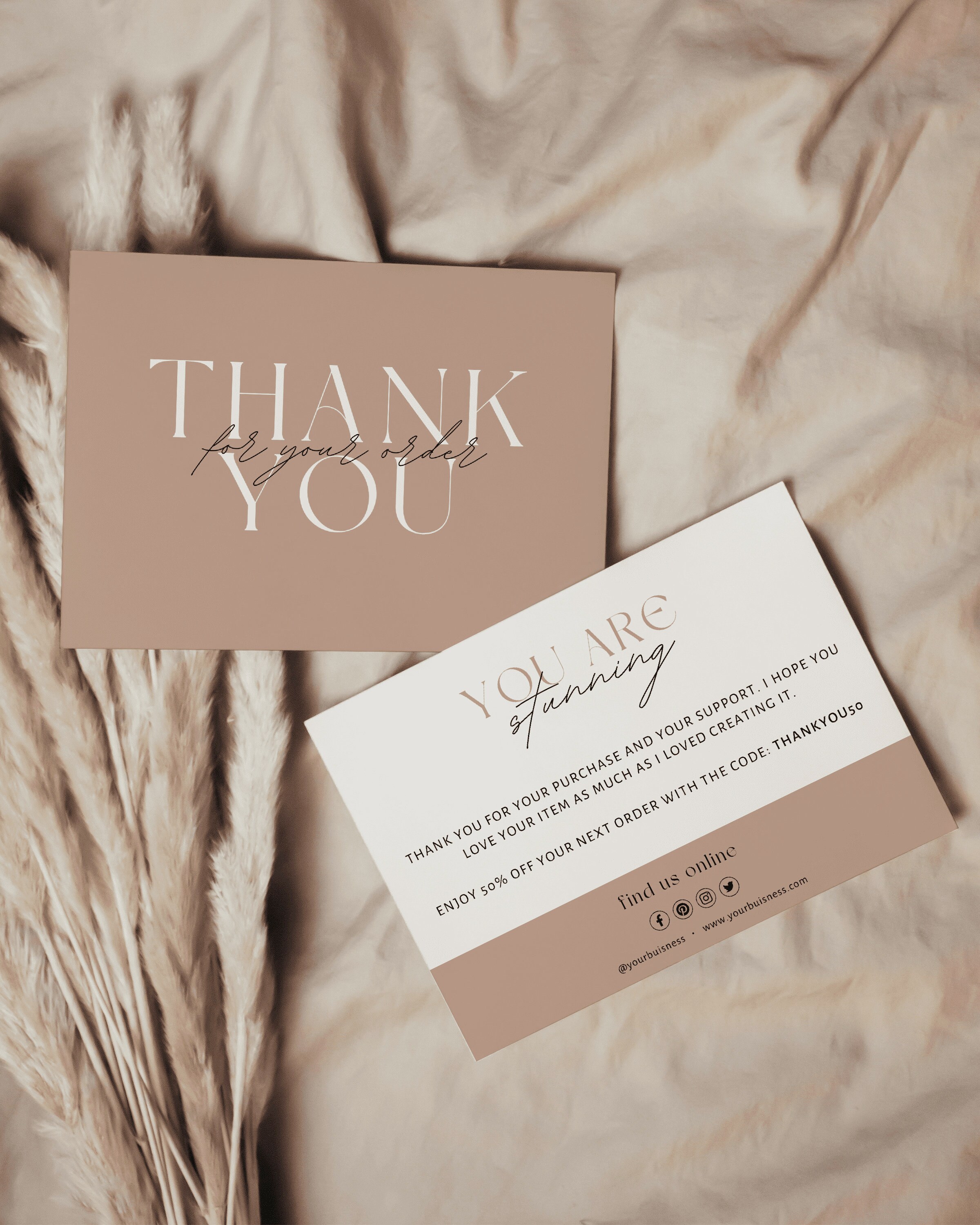Thank You Cards Business Template Etsy Small Business Thank - Etsy