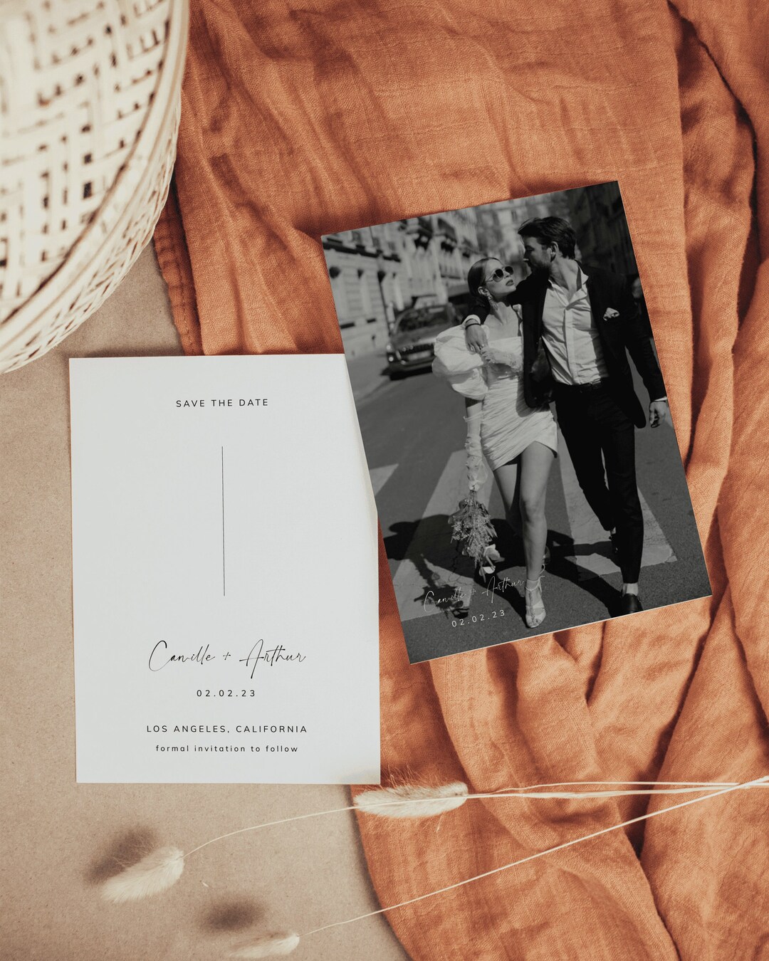 Modern Minimal Save the Date Template, Save the Date With Photo ...