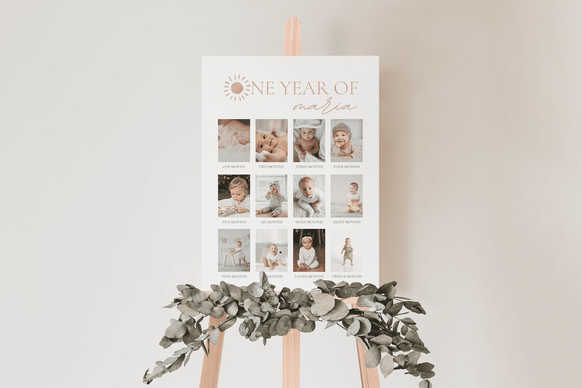Printable Baby's First Year Photo Poster Template - Etsy Canada
