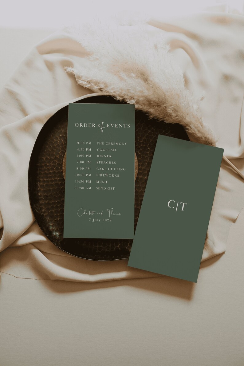 Sage Green Wedding Program Template Modern Boho Wedding - Etsy