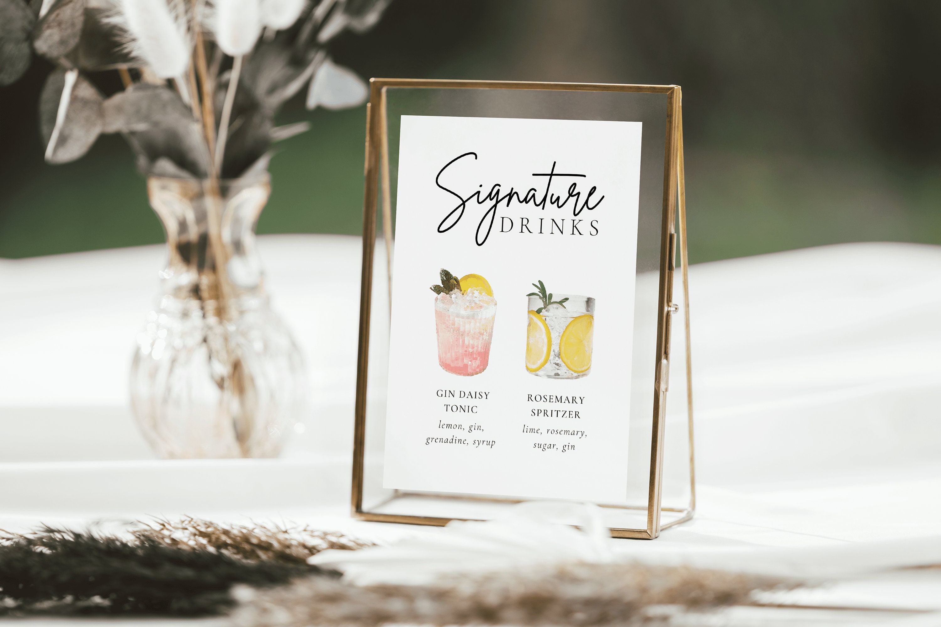Signature Cocktail Sign Template Signature Drinks Sign - Etsy