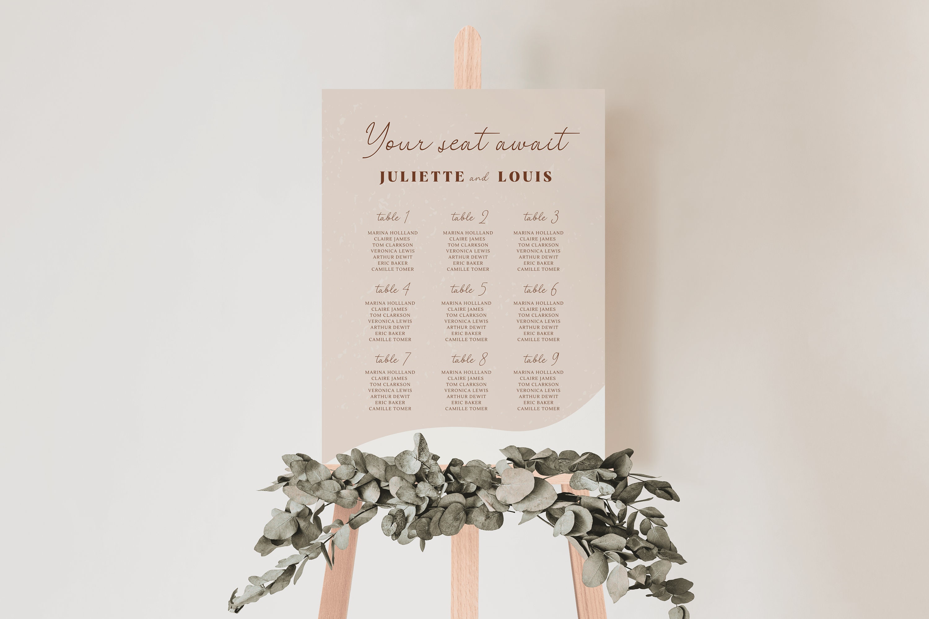 Seating Chart Seating Chart Template Retro Seating Chart - Etsy Canada