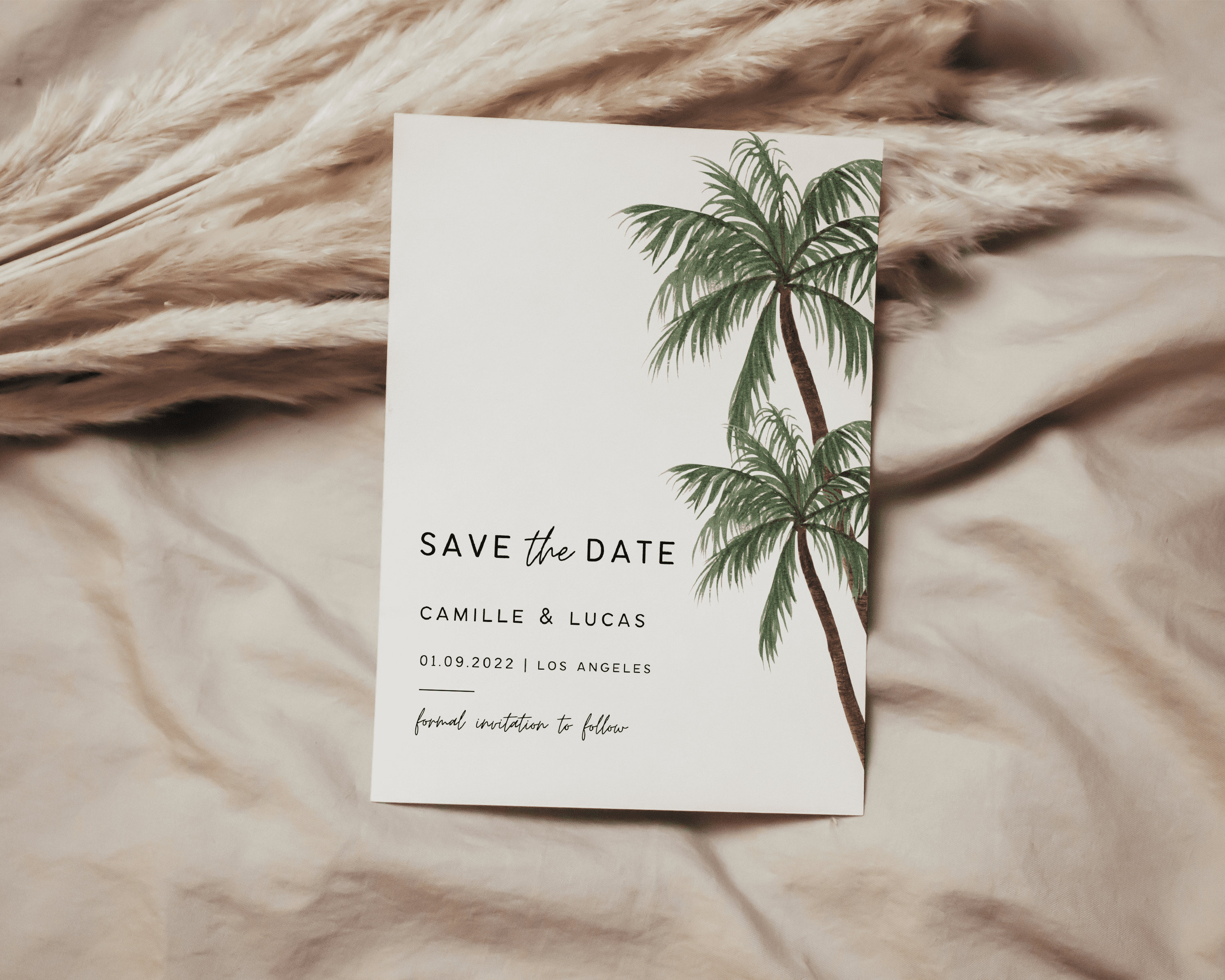 Save the Date Destination Wedding, Palm Tree Save the Date Template ...