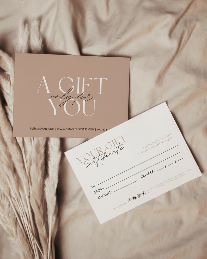 Gift Certificate Template Minimalist Gift Certificate - Etsy