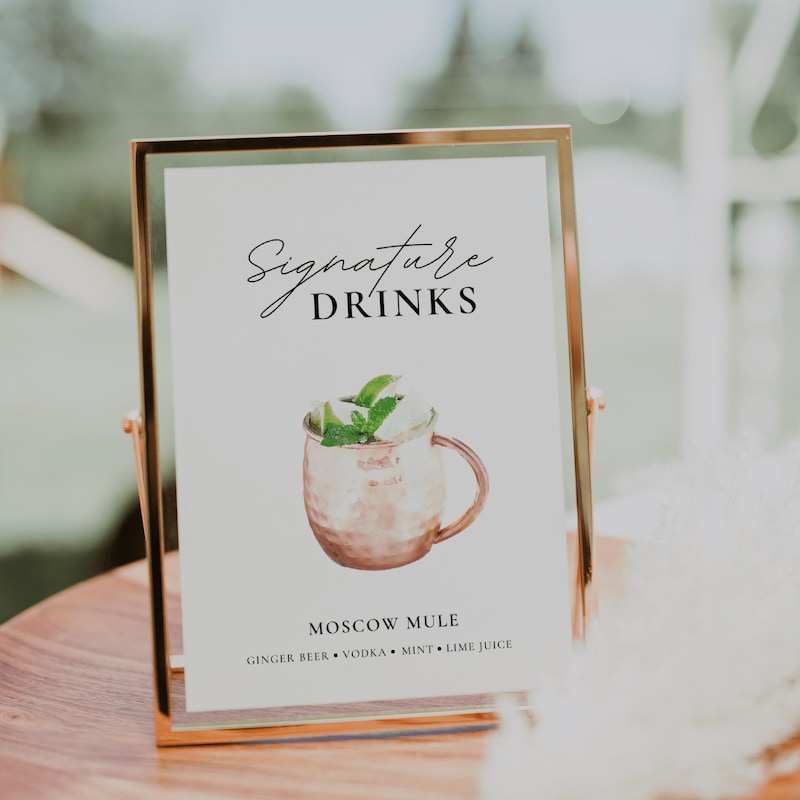 Signature Drink Sign - Etsy
