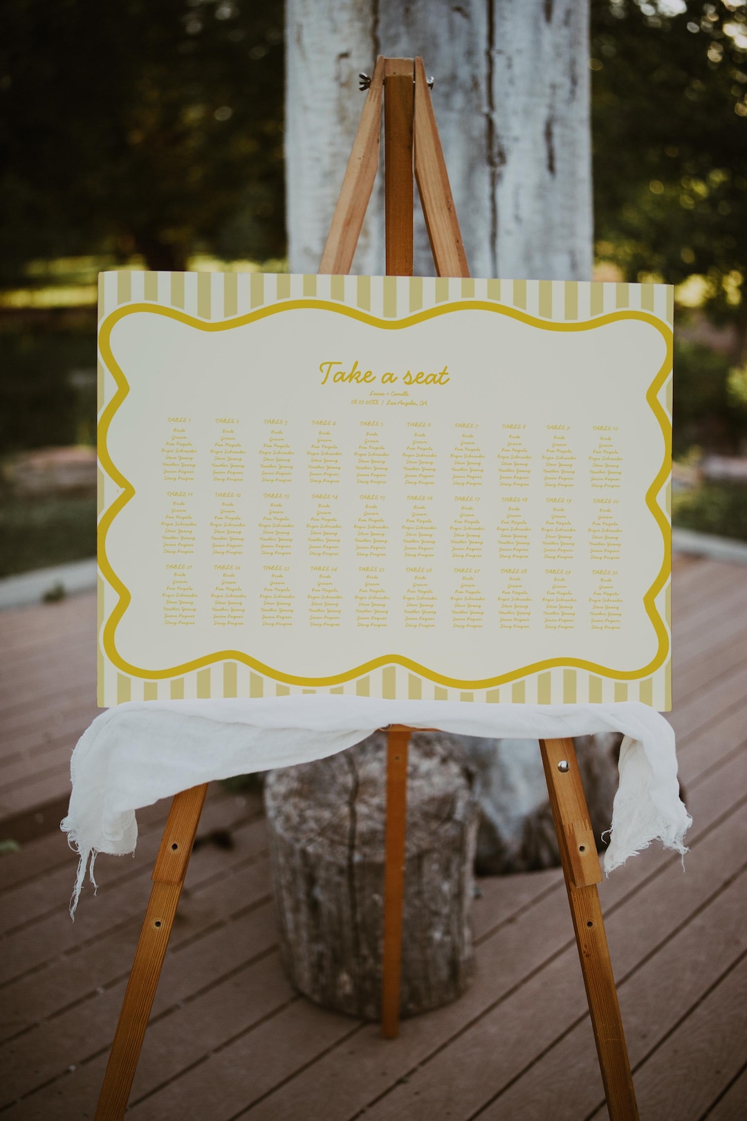 Modern Butter Yellow Seating Chart, Minimalist Wedding Seating Board ...
