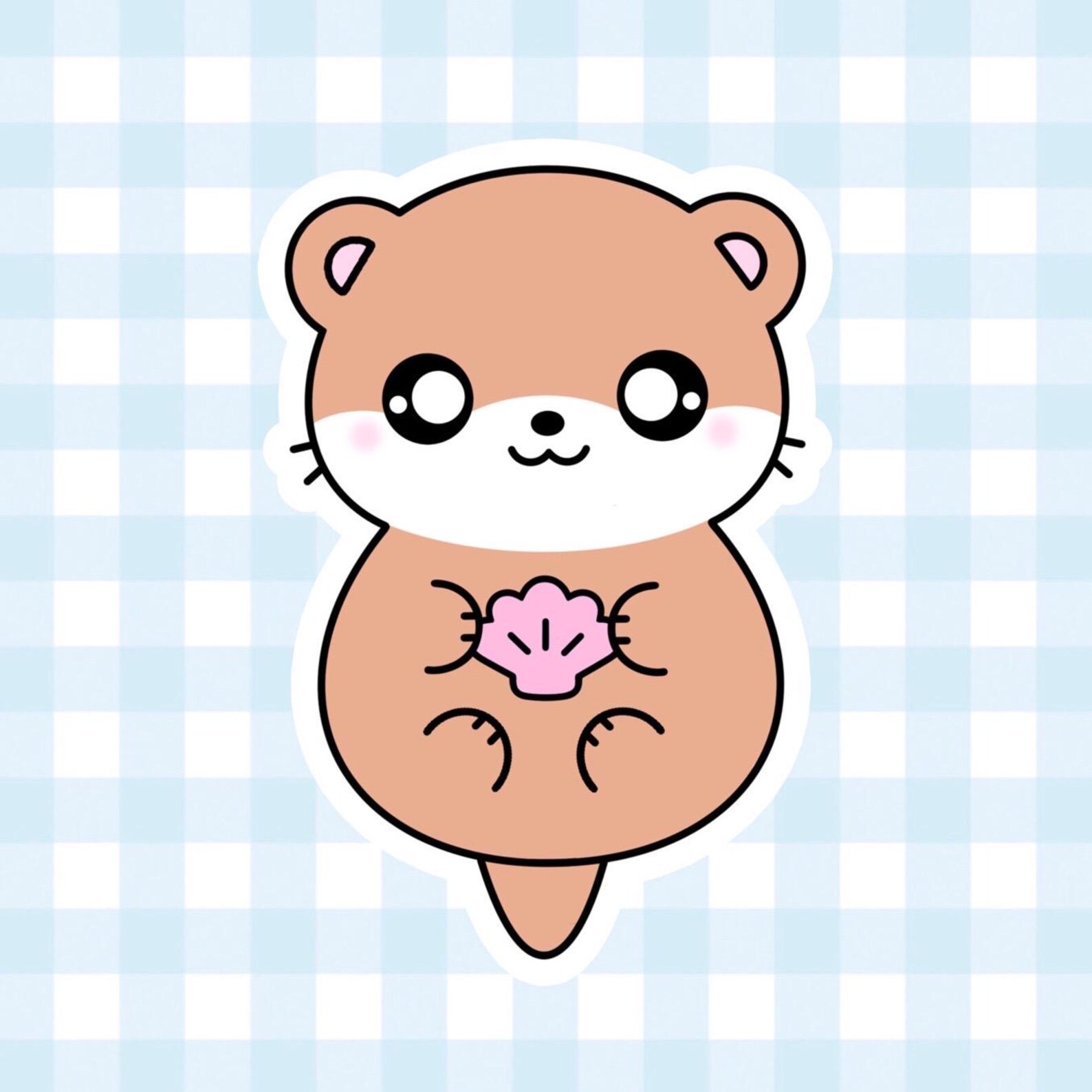 Otter With Shell Sticker - Etsy