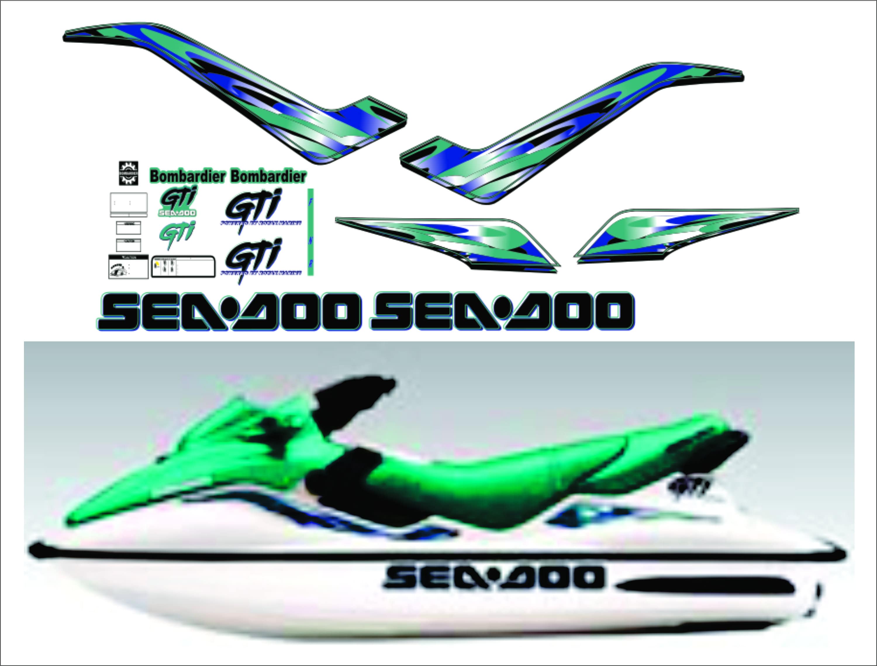 Seadoo GTI 2000 Graphics / Decal / Sticker Kit - Etsy