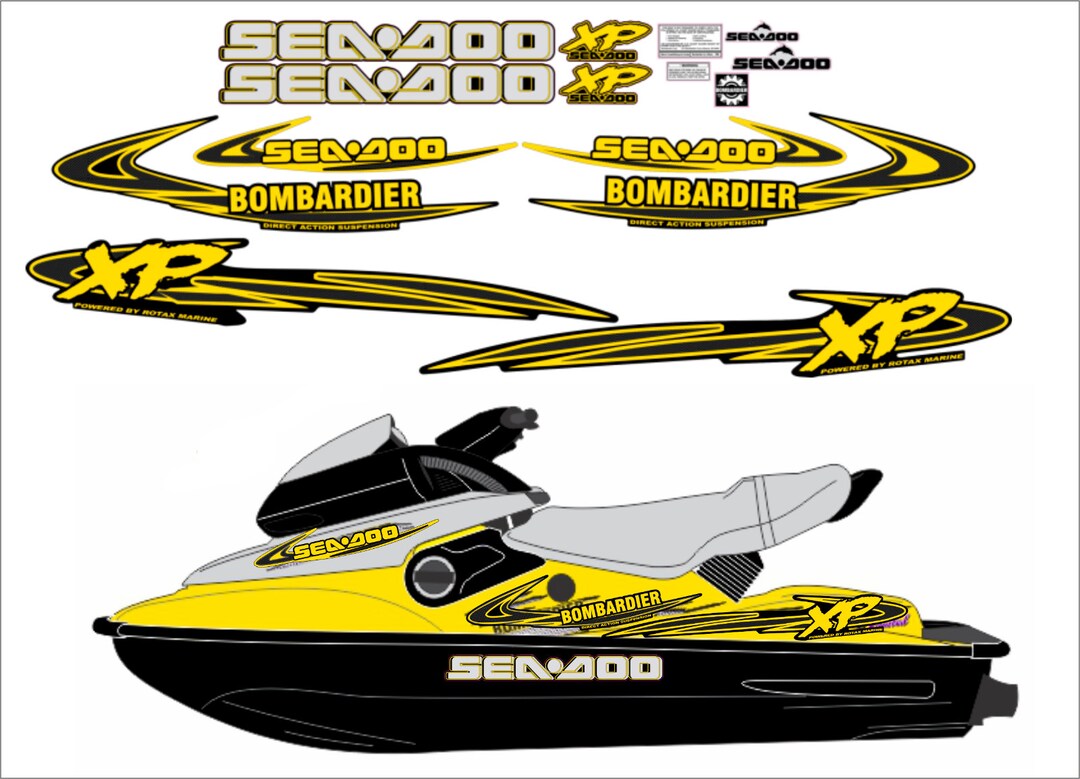 SEADOO XP 2000 Graphics / Decal / Sticker Kit YELLOW - Etsy