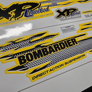 SEADOO XP LIMITED 1999 Graphics / Decal / Sticker Kit Yellow, Blue ...