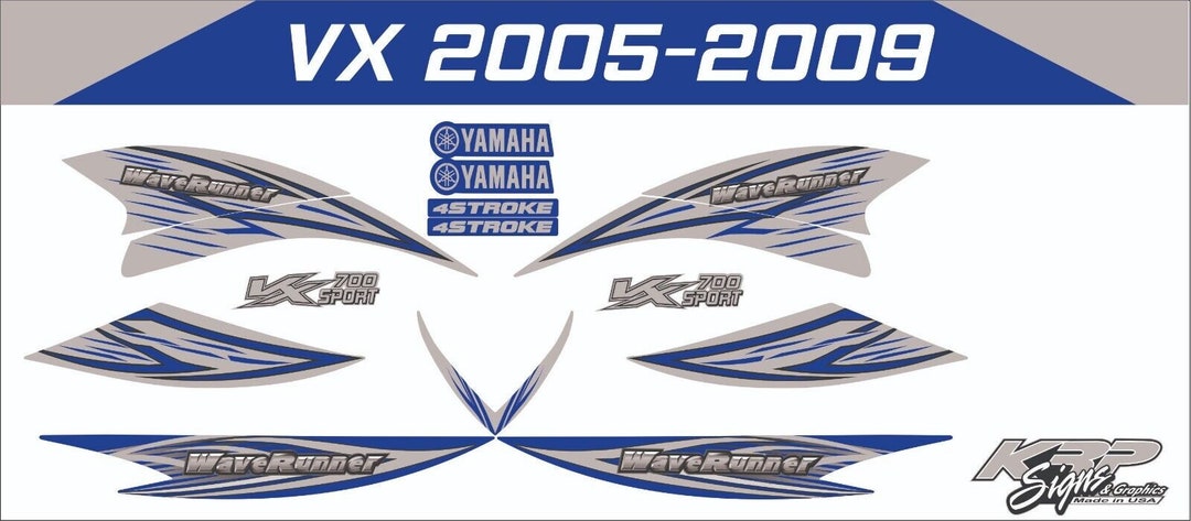 YAMAHA WAVERUNNER VX 2005-2009 Graphic /decal / Sticker Kit Blue & Grey ...