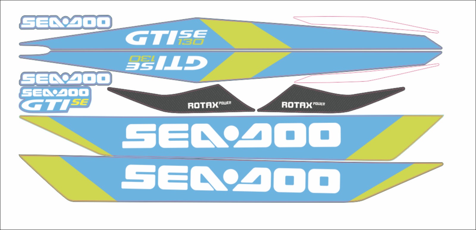 Seadoo GTI 130 SE 2016 Graphics / Decal / Sticker Kit - Etsy