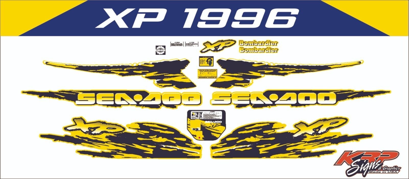 SEADOO XP 1996 Graphics / Decal / Sticker Kit CUSTOM Black - Etsy