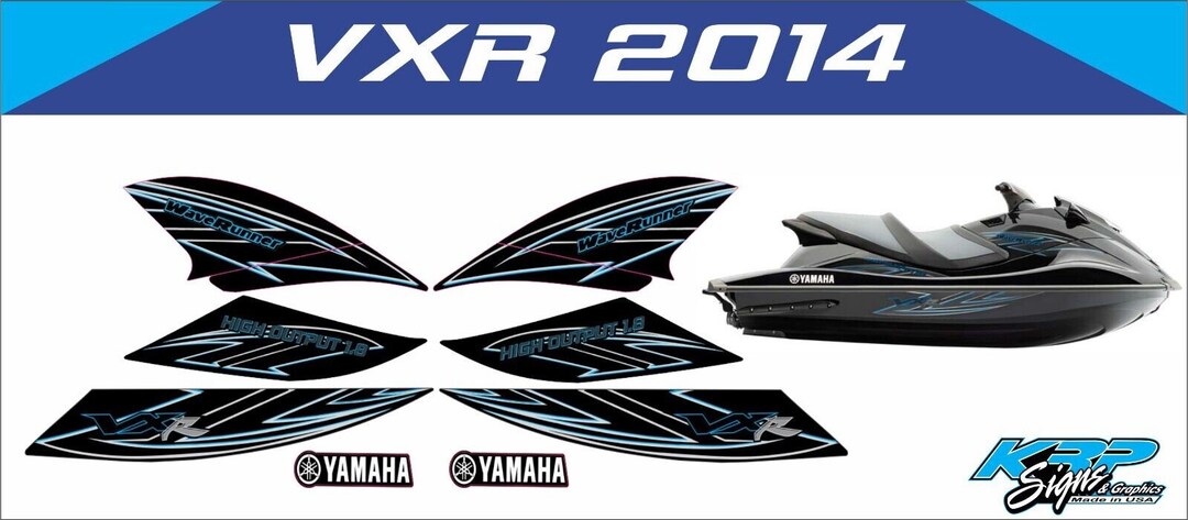 YAMAHA WAVERUNNER VXR Ho 1.8 2014 Graphics / Decal / Sticker Kit Black ...