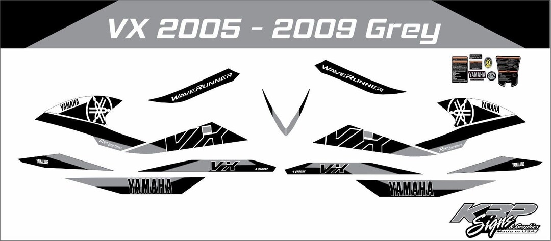 YAMAHA WAVERUNNER VX 2005 - 2009 Grey Graphics / Decal / Sticker Kit - Etsy