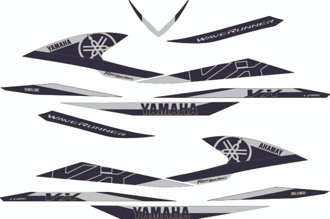 YAMAHA WAVERUNNER VX 2012-2016 Graphics / Decal / Sticker Kit Grey ...