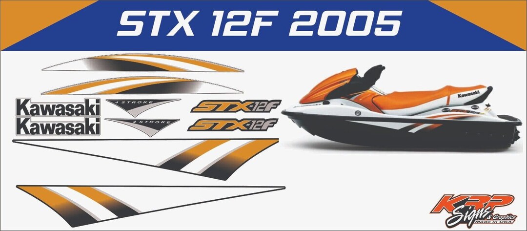 KAWASAKI STX 12 F 2005 Graphics / Decal / Sticker Kit Orange - Etsy
