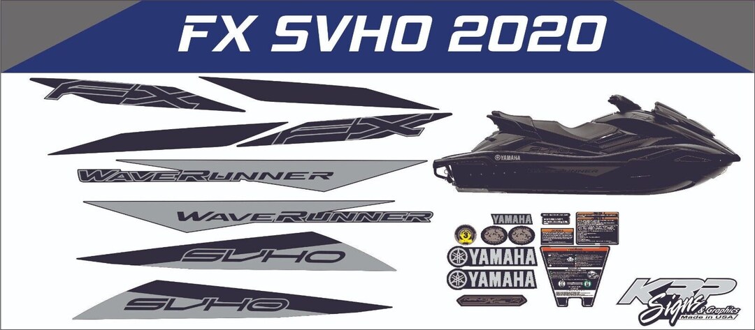 YAMAHA WAVERUNNER FX Svho 2020 Graphics / Decal / Sticker Kit Grey ...